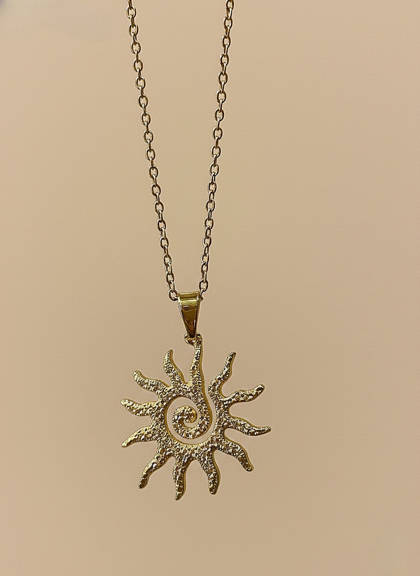 Golden Solstice Spiral Necklace